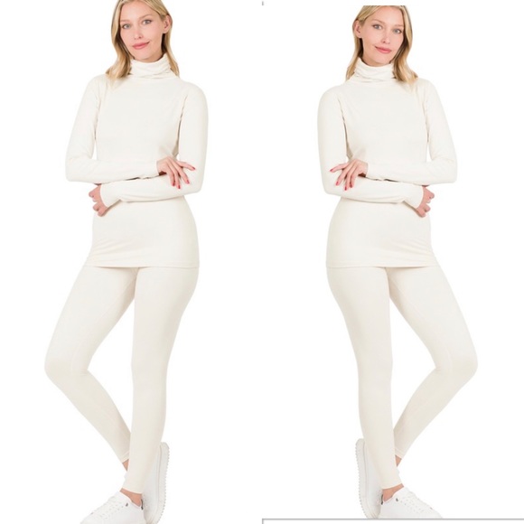 Pants & Jumpsuits | Bone White Two Piece Legging Set | Poshmark